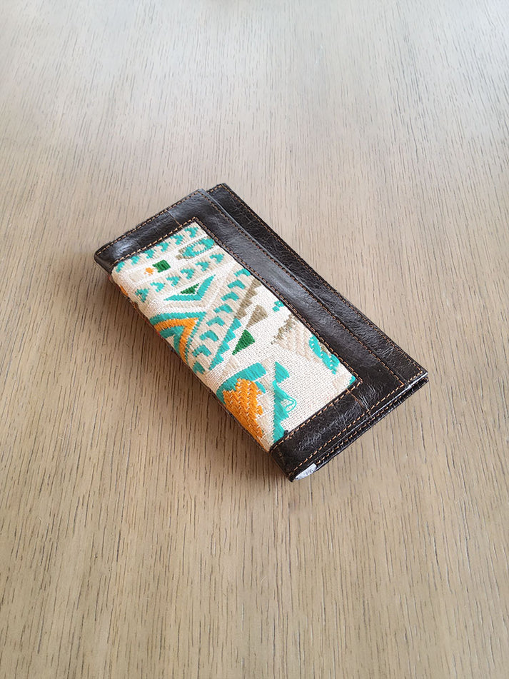 Aztec Canvas and Leather Wallet – Tanned + Tooled